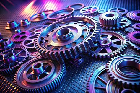 Intricate Metal Cogs And Gears Interlocking In A Complex System Of