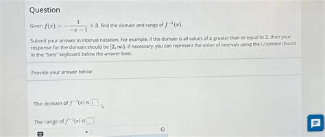 solved questiongiven f x 1 x 1 3 ﻿find the domain and
