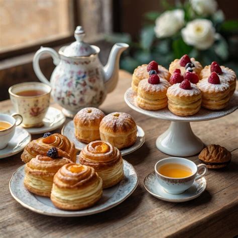 Cozy Afternoon Tea With Assorted Pastries Premium Ai Generated Image