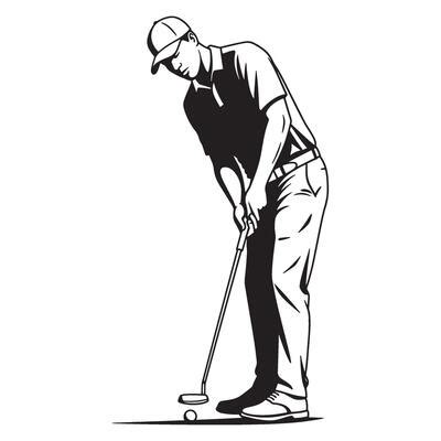 Golfer Putting Vector Art Icons And Graphics For Free Download