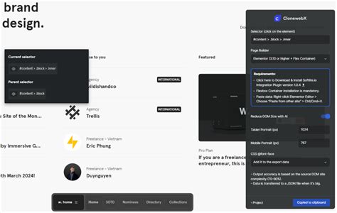 clone a website to elementor wordpress