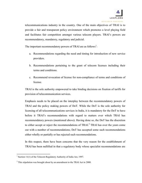 Telecom Regulatory Framework And Legislation In India Pdf