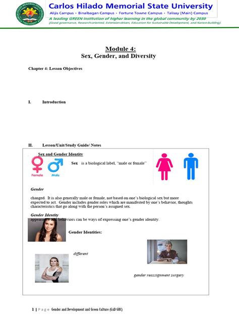 Module 4 Sex Gender Diversity Student Copy Pdf