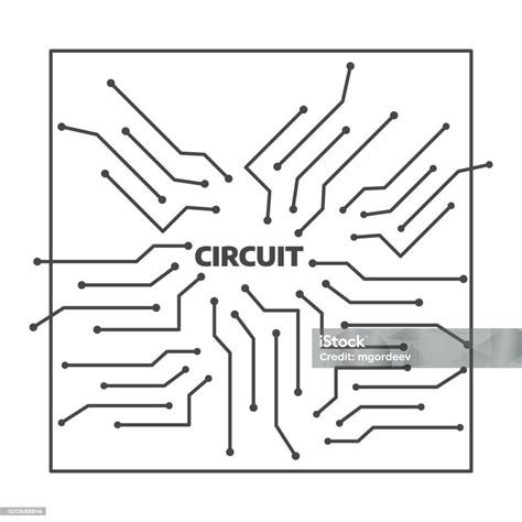 Computer Circuit Motherboard Electronic Circuit Vector Background