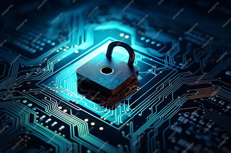 Premium Ai Image Cybersecurity Concept Depicting A Padlock On Top Of