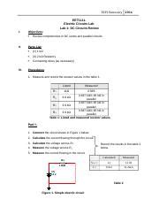 Lab DC Circuits Review Lab Docx ECPI University EET L Electric Circuits Lab Lab DC