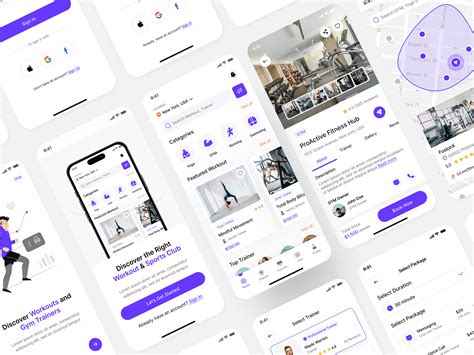 Fitness App Workout App Figma UI Design GYM App UI Behance