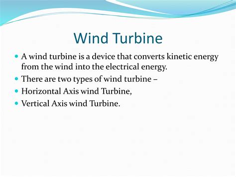 Power Point Presentation On Wind Turbine Ppt