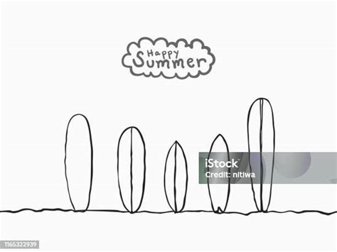 배경 배너 라벨 벽지 커버 질감 등 벡터 디자인에 대한 여름에 휴가 행사를위한 간단한 회색 검은 색과 흰색 유치 한 연속 라인 아트 서핑 보드 0명에 대한 스톡 벡터 아트