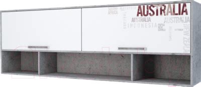 SV-мебель Грей Д над кроватью (цемент светлый/белый) Шкаф навесной ...