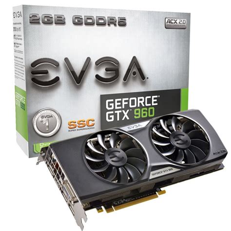Evga 02g P4 2966 Kr Geforce Gtx 960 Supersc Acx 2 0 2048mb Gddr5 128 Bit Pci Express 3 0
