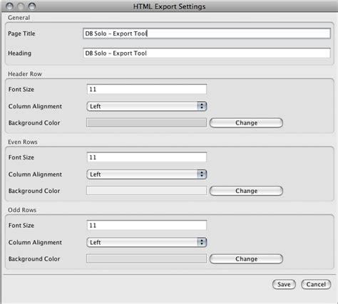 Db Solo Help Export Tool