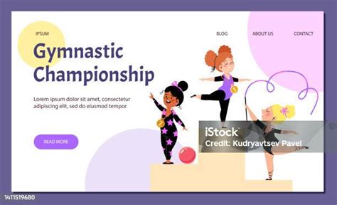 우승자는 걸스 키즈 체조 선수권 대회 이후 연단에 서있는 메달로 보상을받습니다 World Sports Event에 대한 스톡