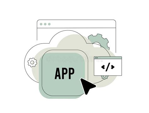 cloud native applications icon with cloud development and microservices architecture for devops