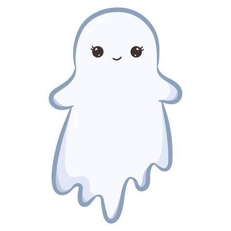 Ghost With Funny Kawaii Face Cute Ghost In Cartoon Style 11858531 Png