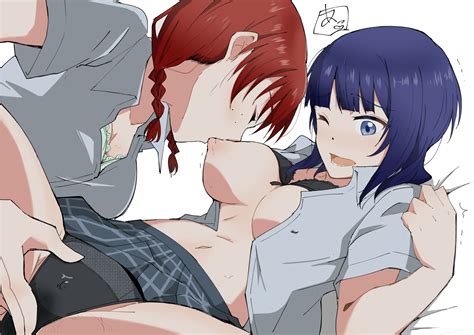 Rule 34 2girls Asaka Karin Bangs Black Bra Black Hair Black Legwear