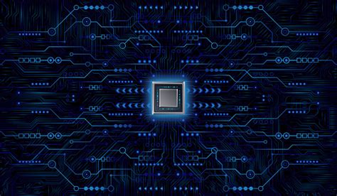 마더보드의 Cpu 칩중앙 컴퓨터 프로세서 Cpu 개념 양자 컴퓨터 대용량 데이터 처리 데이터베이스 개념 미래형 마이크로칩 프로세서 디지털 칩 가상현실에 대한 스톡 벡터 아트