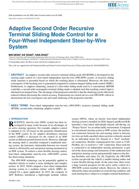 pdf adaptive second order recursive terminal sliding mode control for a four wheel independent