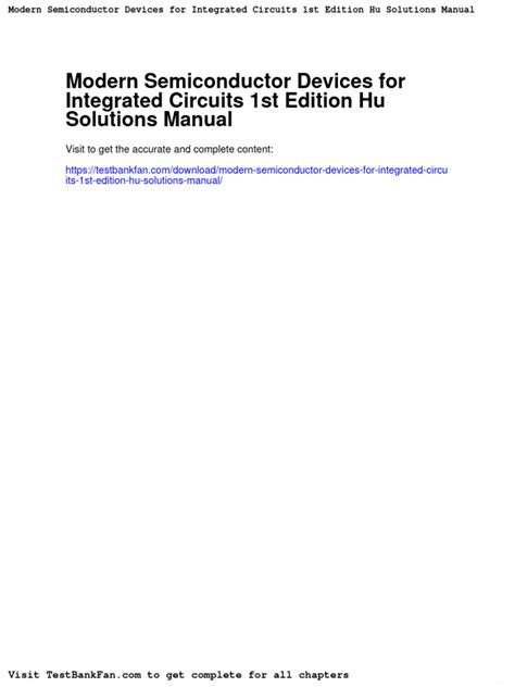 Full Download Modern Semiconductor Devices For Integrated Circuits 1st