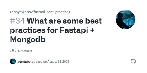 What Are Some Best Practices For Fastapi Mongodb Issue 34