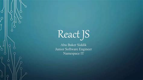Introduction To React Js For Beginners Namespace It Pptx Web Development Internet