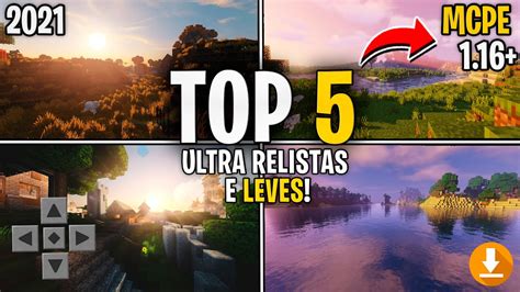 TOP 5 Shaders ULTRA REALISTAS E LEVES Para Minecraft Pe 2021 Shader Mcpe 1 16 1 17 YouTube