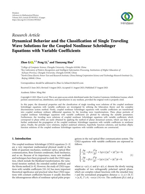 Pdf Dynamical Behavior And The Classification Of Single Traveling