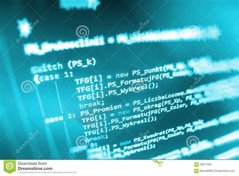 Programming Coding Source Code Screen Stock Image Image Of
