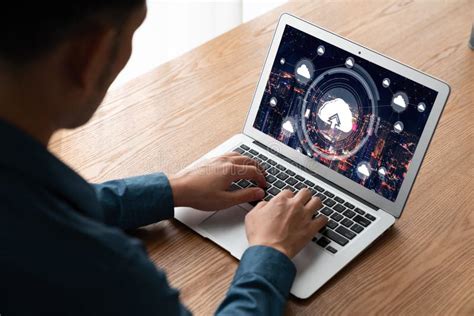 Cloud Computing Software For Modish Remote Work Stock Image Image Of