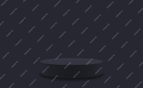 제품 디스플레이를 위한 고급 연단 배경입니다 3d 검정색 배경입니다 프리미엄 사진