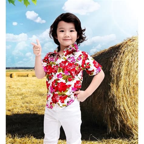 ชุดย้อนยุค ชุดมนต์รักลูกทุ่ง ธีมย้อนยุค ชุดสงกรานต์ เสื้อเชิ้ตเด็กชาย เสื้อลายดอก Shopee Thailand