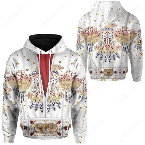 Singer Elvis Presley American Eagle Jumpsuit Costume Hoodie Sweatshirt