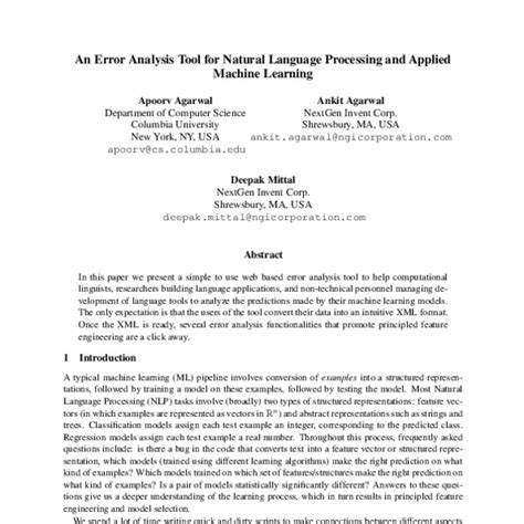 An Error Analysis Tool For Natural Language Processing And Applied Machine Learning Acl Anthology