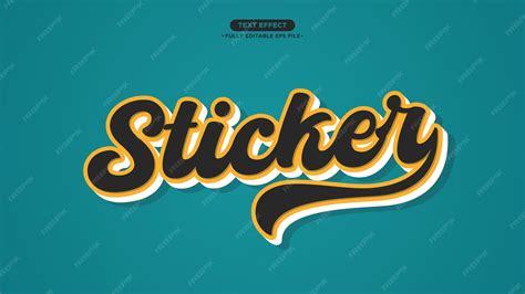 Premium Vector Sticker Text Effect With Classic And Simple Style Premium Vector Sticker Text Effect With Classic And Simple Style