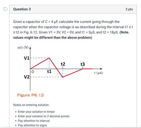 Solved Given a capacitor of C 4μF calculate the current Chegg com