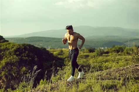 Premium Photo Sexy Muscular Man Running Outdoor