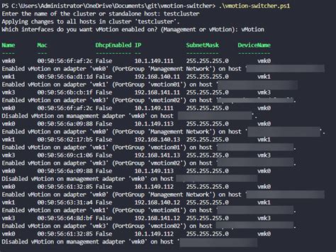PowerCLI VMotion Enable Easy Switcher Script Virtualization Howto
