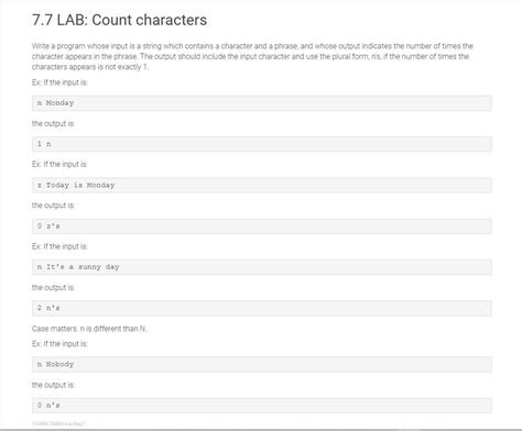 Solved 77 Lab Count Characters Write A Program Whose Input