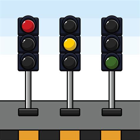 Cute Cartoon Traffic Light 20792555 Vector Art At Vecteezy