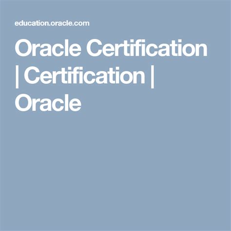 oracle certification certification oracle oracle certification