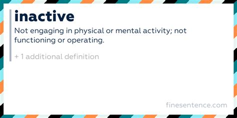 Inactive Definition Meaning And Examples In English