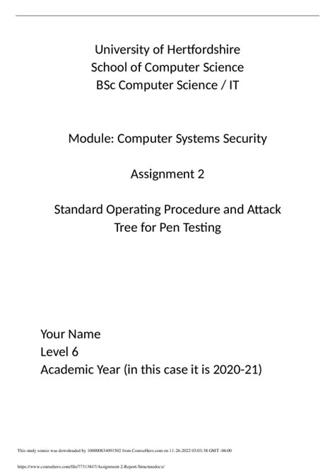 Assignment 2 Report Structure Uni Hertfordshire Cs 6wcm0041