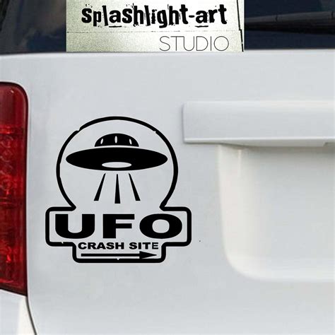 Ufo Crash Site Decal Black Vinyl Decal Sticker For Laptop Car Etsy