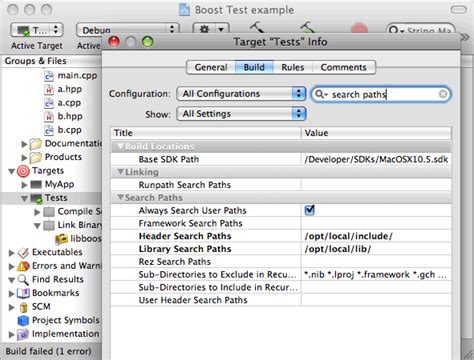 Using The Boost Unit Test Framework With Xcode 3