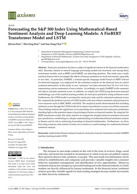 Pdf Forecasting The Sandp 500 Index Using Mathematical Based Sentiment Analysis And Deep