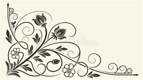 Floral Corner With Swirl Decorative Botanical Element Vector Design Generative Ai Stock Vector