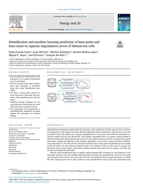 Identification And Machine Learning Prediction Of Knee Point And 2020 Energy Pdf