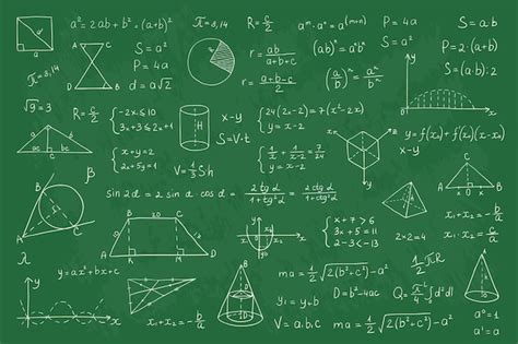 Premium Vector Chalkboard With Math Equation Realistic Chalked Numbers On Blackboard