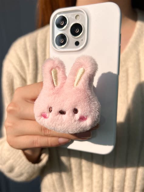 보드라운 털 토끼 인형 그립톡