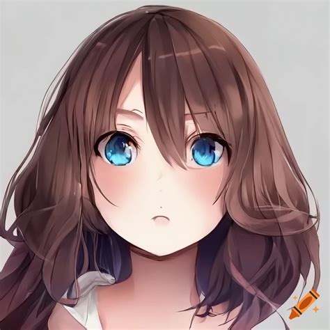 Anime Style Girl With Dark Brown Hair And Blue Eyes On Craiyon